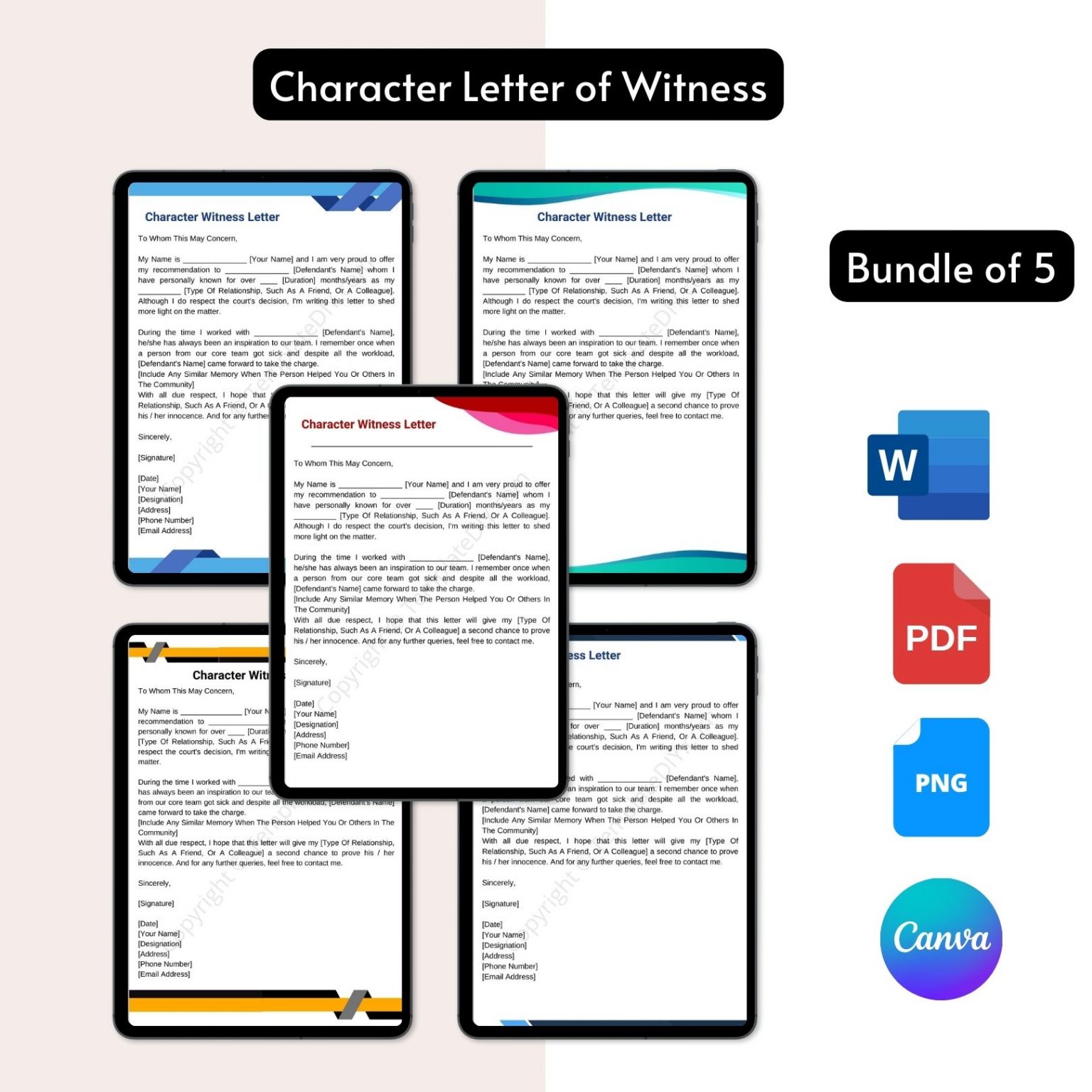Character Letter of Recommendation Template | PDF & Word