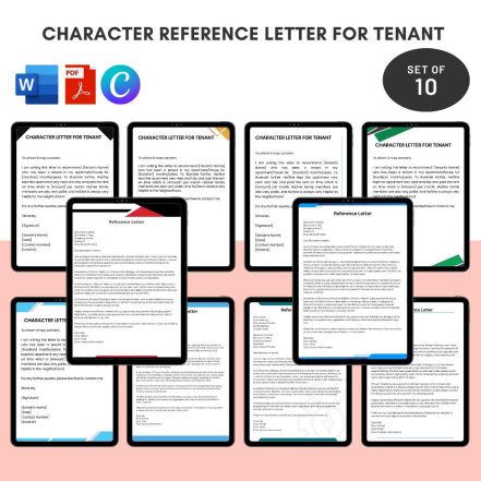 Character Reference Letter for Tenant Sample in Pdf, Word