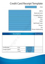 Credit Card Receipt Template Blank Printable PDF Excel Word