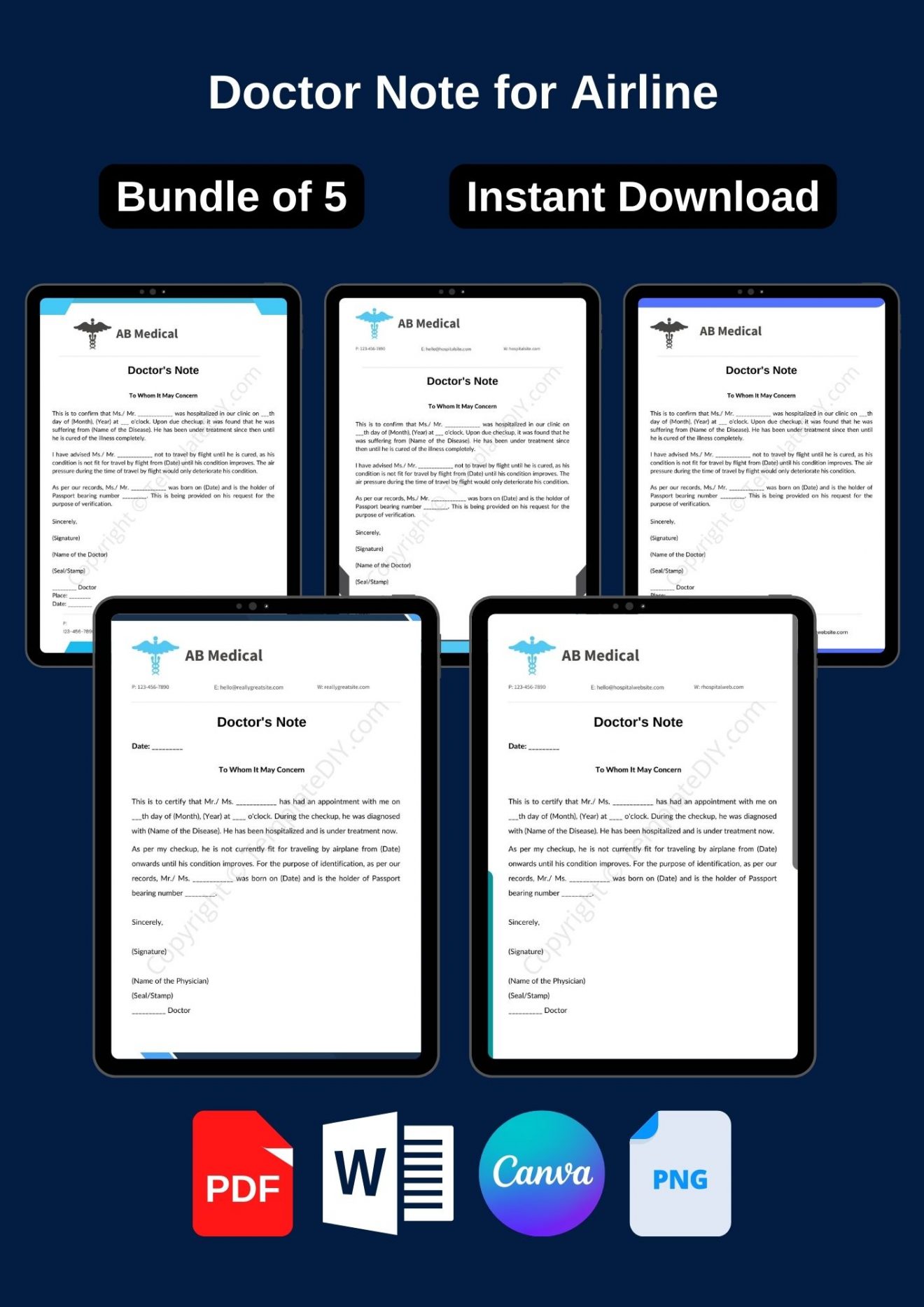 Doctor Note for Airline Travel | PDF & Word Template