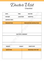 Doctor Visit Checklist Template Printable [Editable]