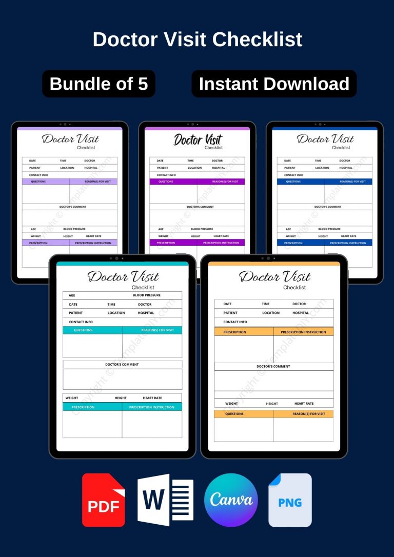 Doctor Visit Checklist Template Printable [Editable]