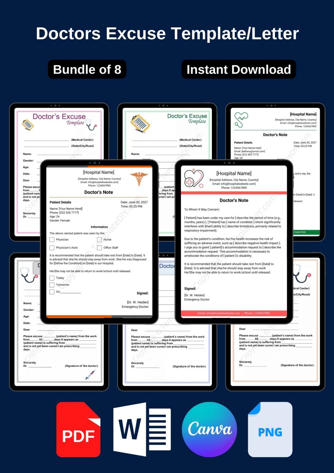 Doctor’s Excuse Template | Printable Work & School Note PDF