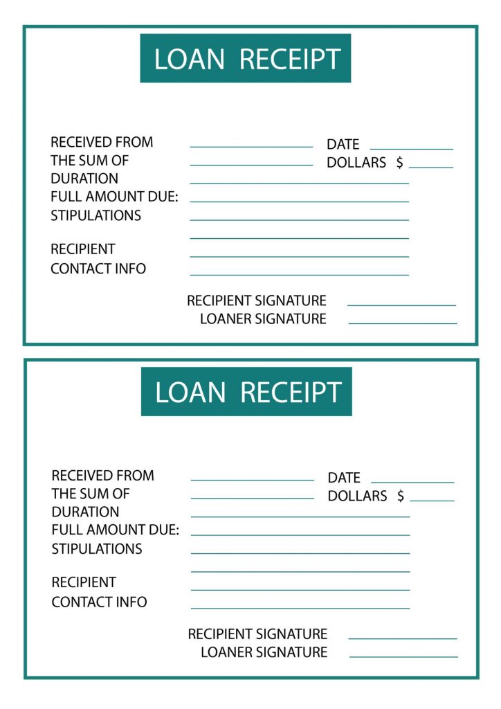 Download Printable Loan Receipt Template PDF & Word