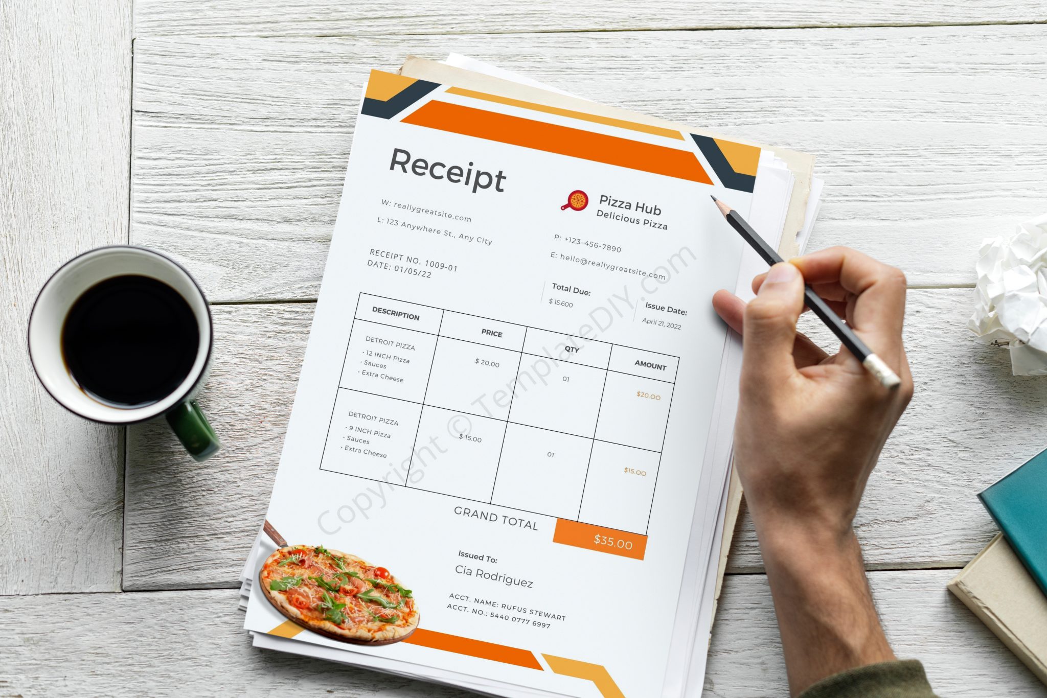 Download Printable Restaurant Receipt Template – PDF & Word