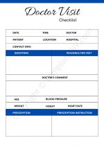 Doctor Visit Checklist Template Printable [Editable]