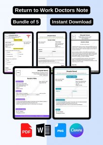 Return to Work Doctor’s Note Template | PDF & Word Download