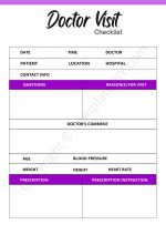 Doctor Visit Checklist Template Printable [Editable]