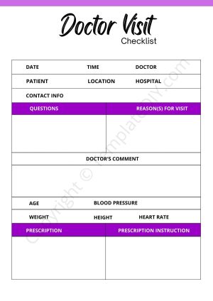 Doctor Visit Checklist Template Printable [Editable]