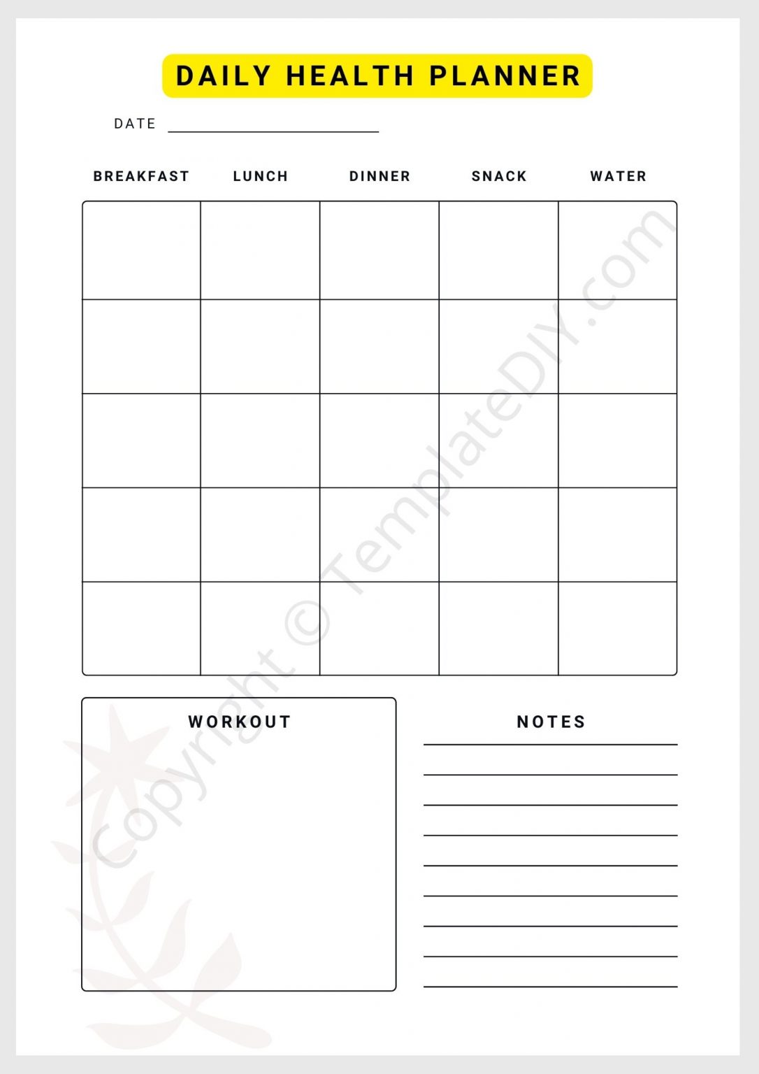 Personal Health Tracker Template Printable [Pdf Word]
