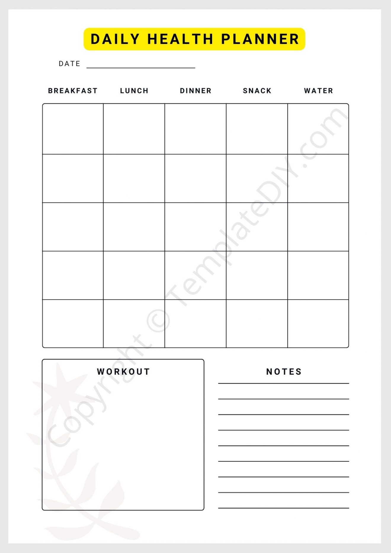 Personal Health Tracker Template Printable [Pdf Word]