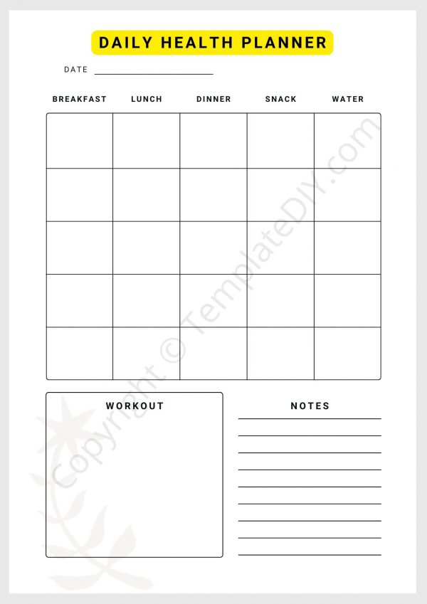 Personal Health Tracker Template Printable [Pdf Word]