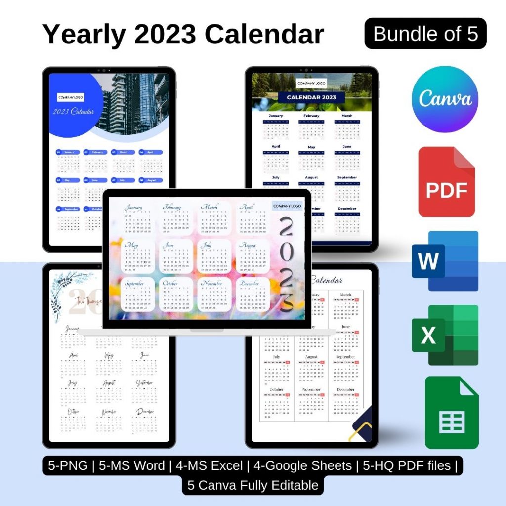 Yearly Calendar 2025 Printable Template PDF, Google Sheets