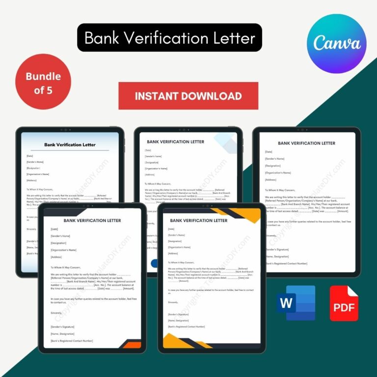 Bank Verification Letter Sample Template in Pdf and Word