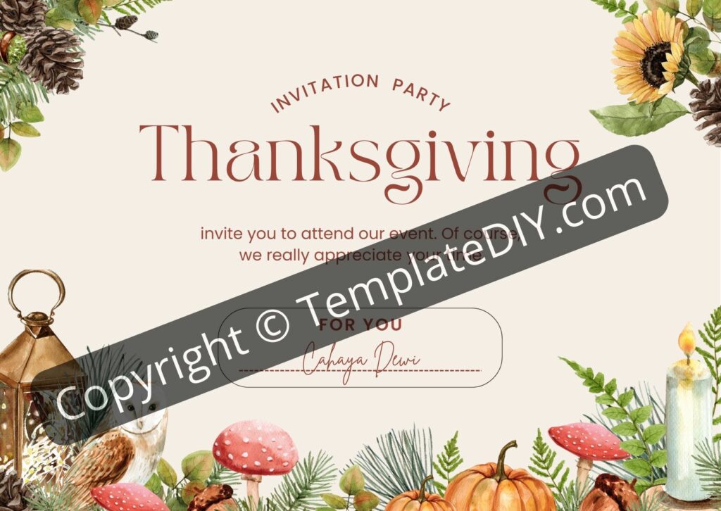 Thanksgiving Card Template Printable PDF, Word [Editable]