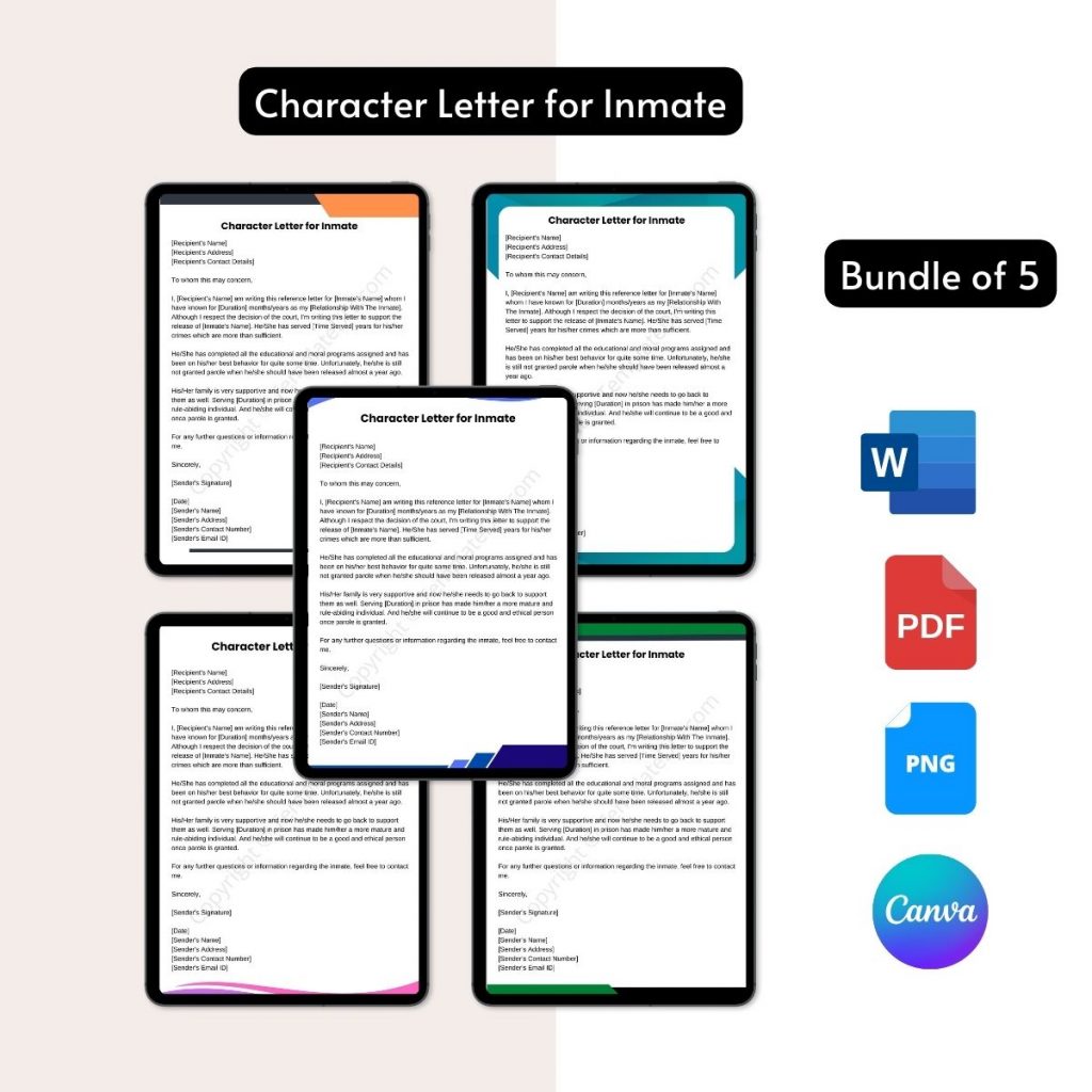 Character Letter for Pardon Template | PDF & Word Download