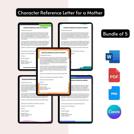 Character Letter for a Mother – Word & PDF Template