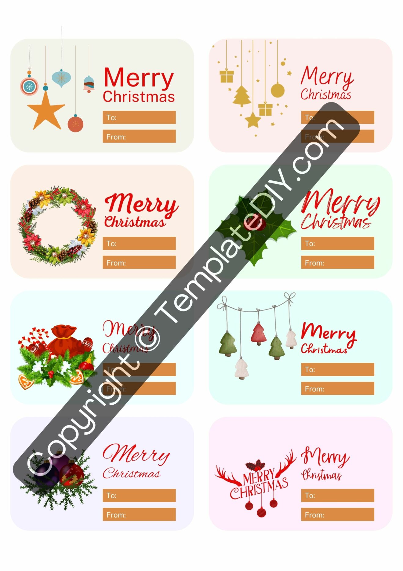 Christmas Tag Template Printable in Pdf & Word