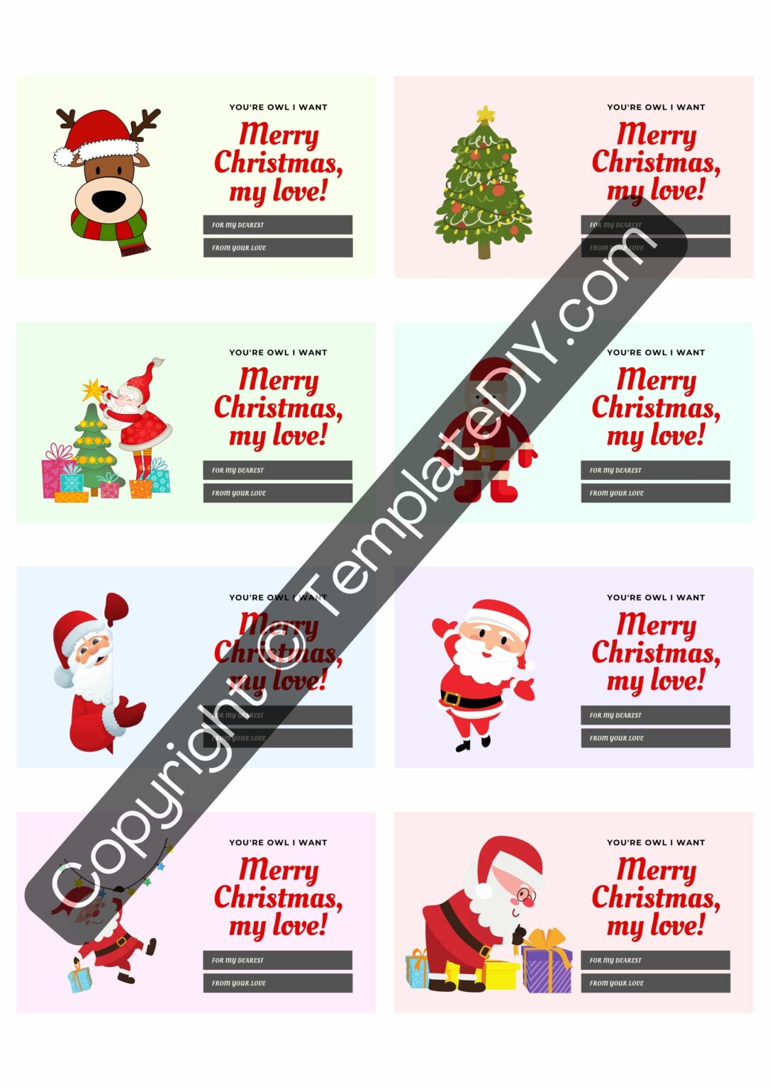 Christmas Tag Template Printable in Pdf & Word