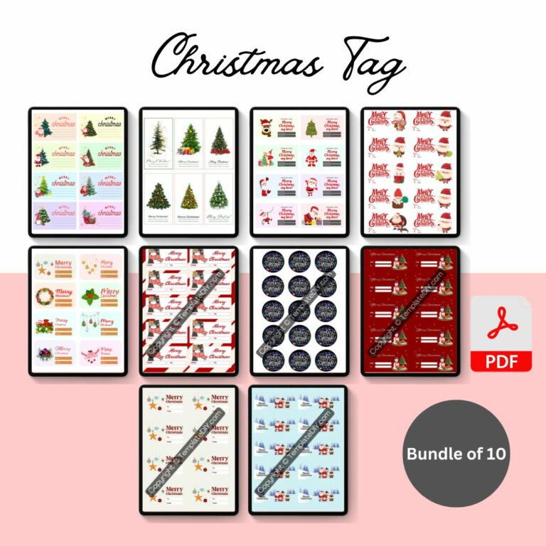 Christmas Tag Template Printable in Pdf & Word