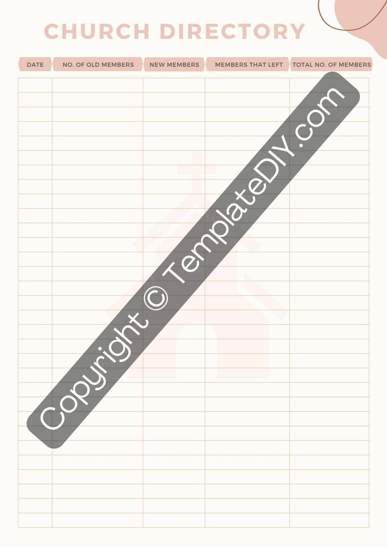 Printable Church Directory Template | PDF, Word & Excel