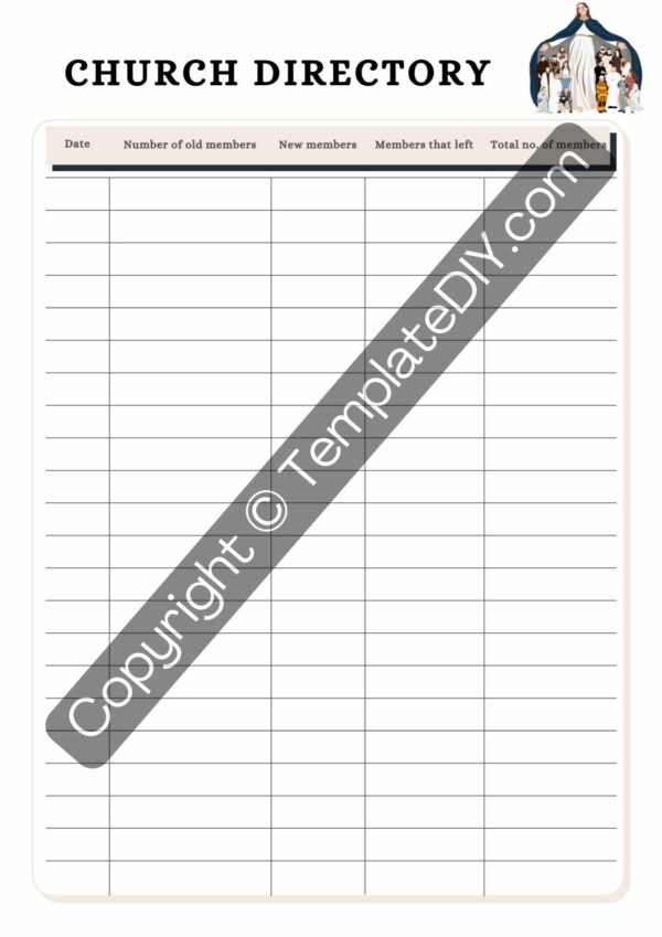Printable Church Directory Template | PDF, Word & Excel