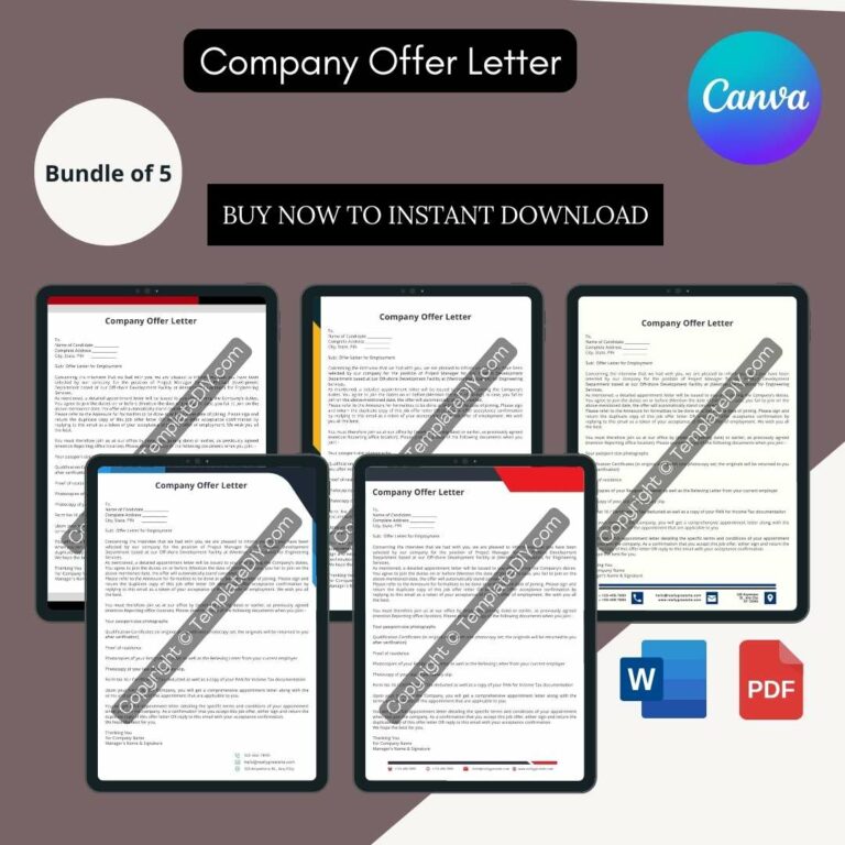 Company Offer Letter Sample Template with Examples