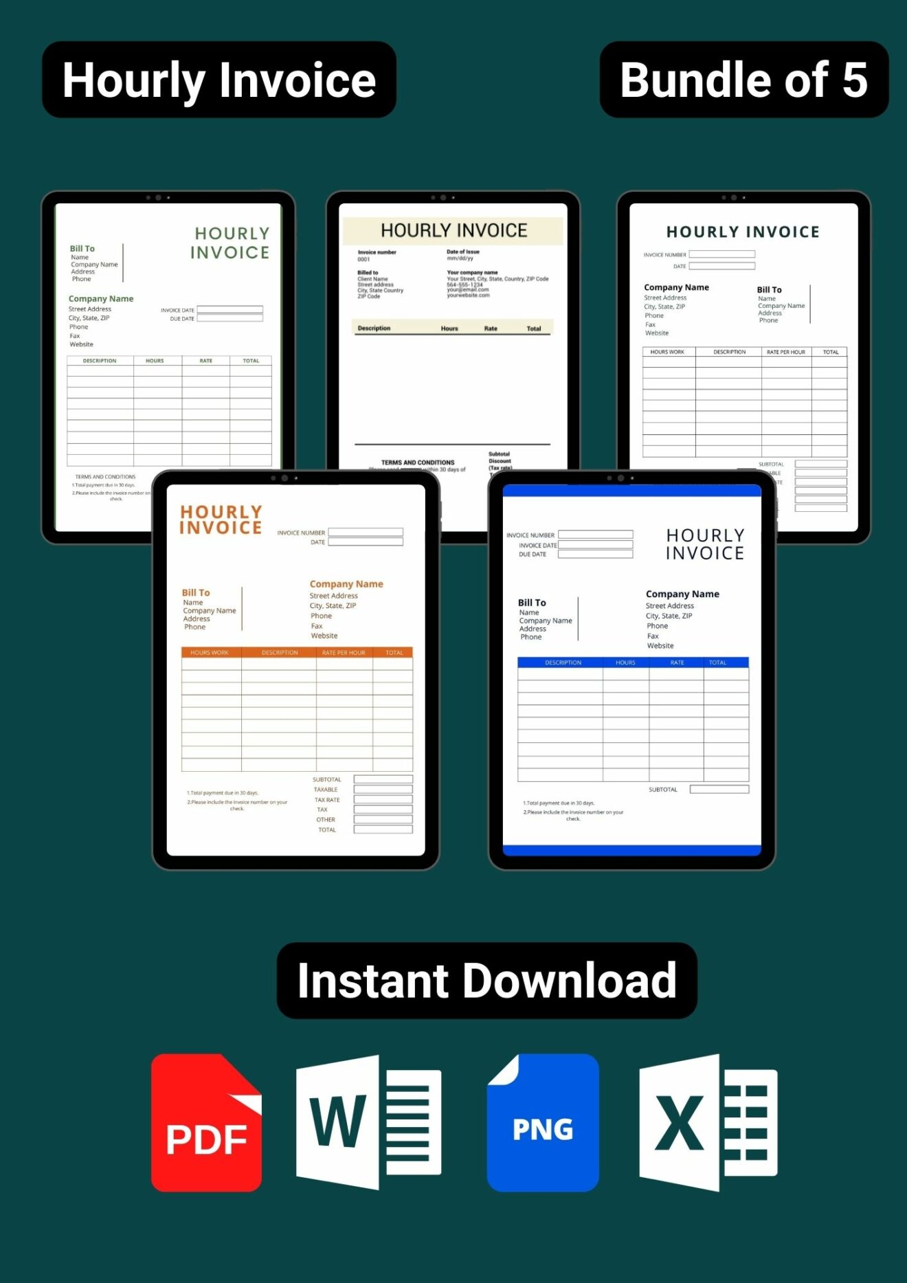 Monthly Invoice Template Blank Printable PDF, Excel, Word