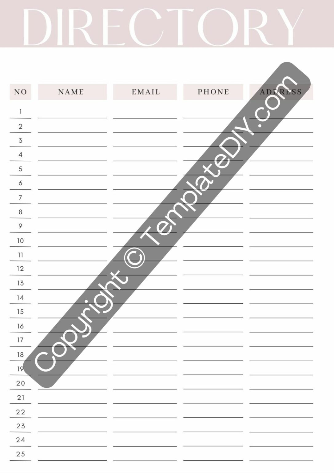 Directory Template Printable in Pdf, Word, Excel [Editable]