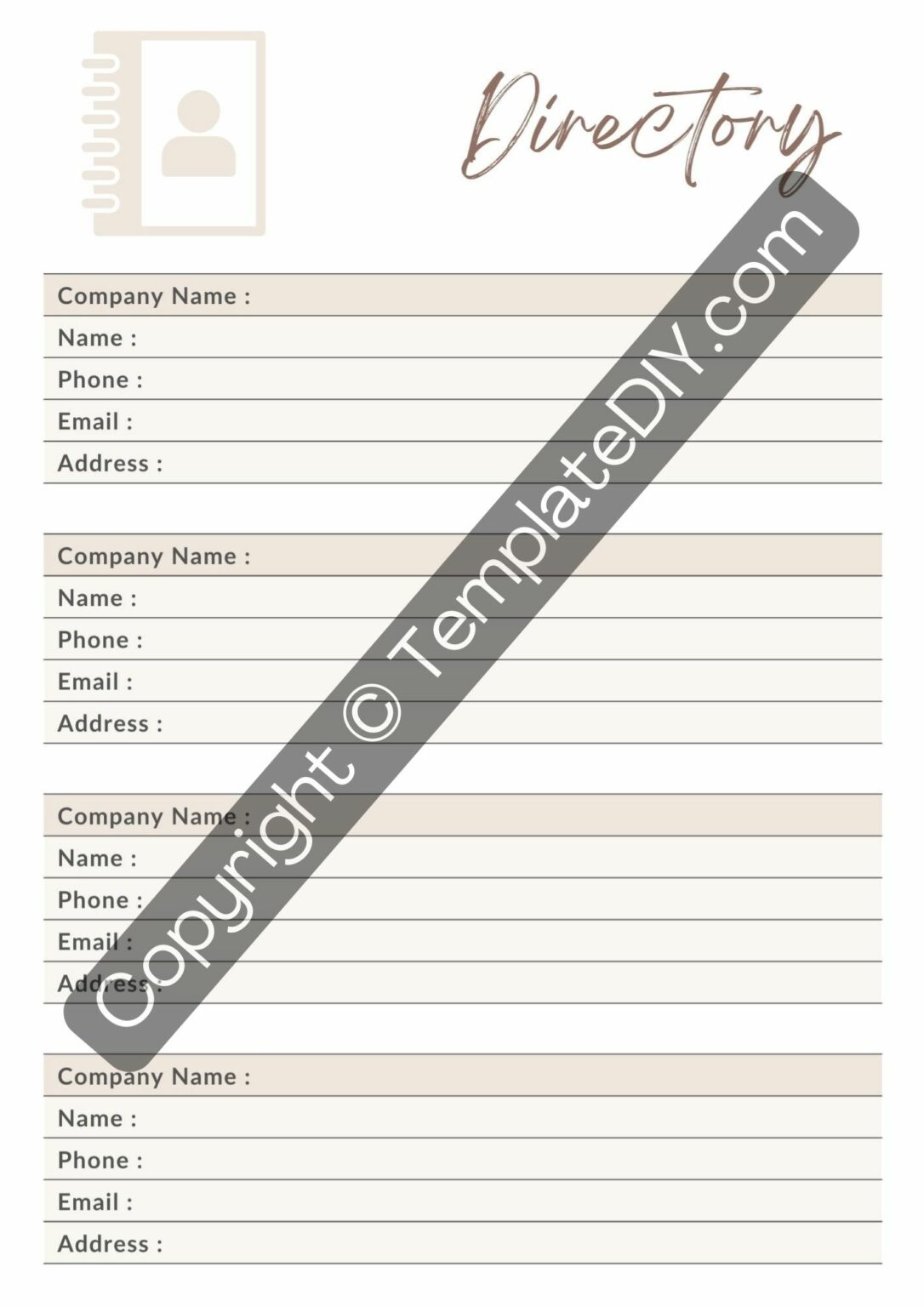 Directory Template Printable in Pdf, Word, Excel [Editable]
