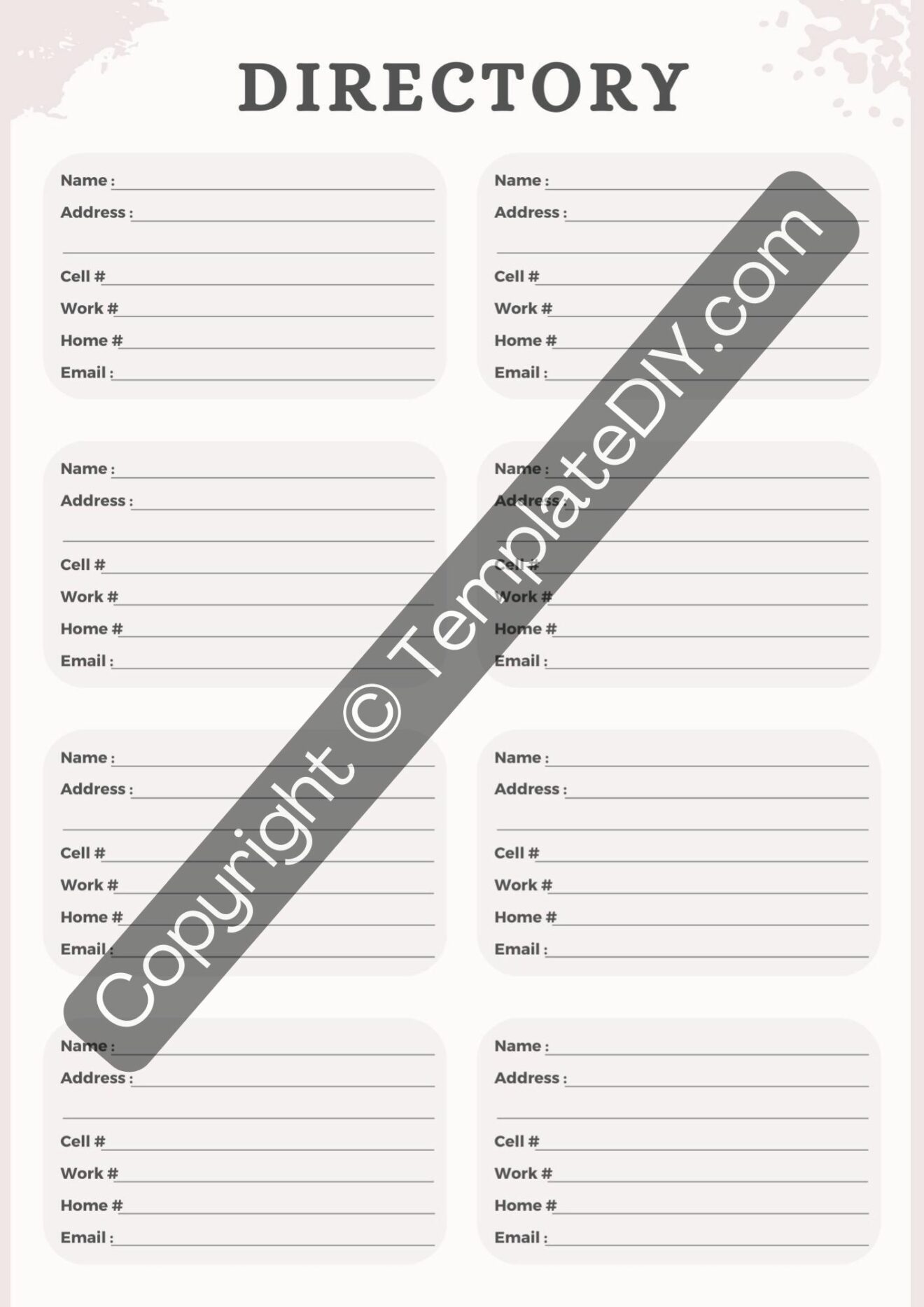 Directory Template Printable in Pdf, Word, Excel [Editable]