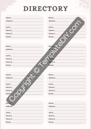 Directory Template Printable in Pdf, Word, Excel [Editable]