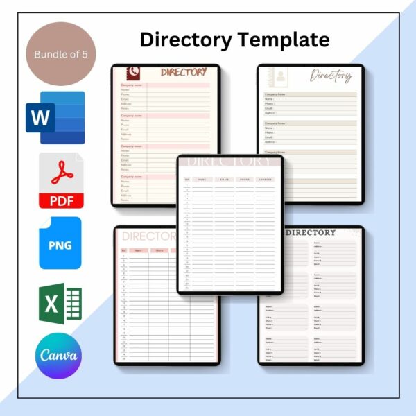 Printable Company Directory Template for Businesses