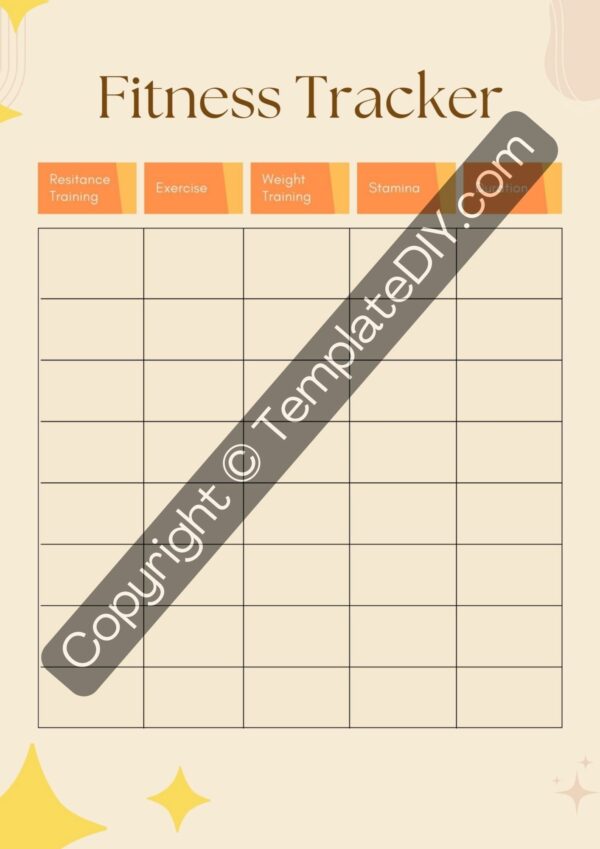 Fitness Tracker Printable Template PDF Word Excel [Editable]