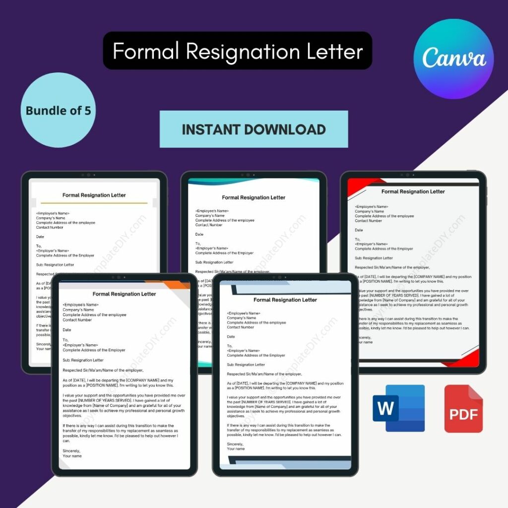Resignation Letter With Reason Sample and Examples [Word]