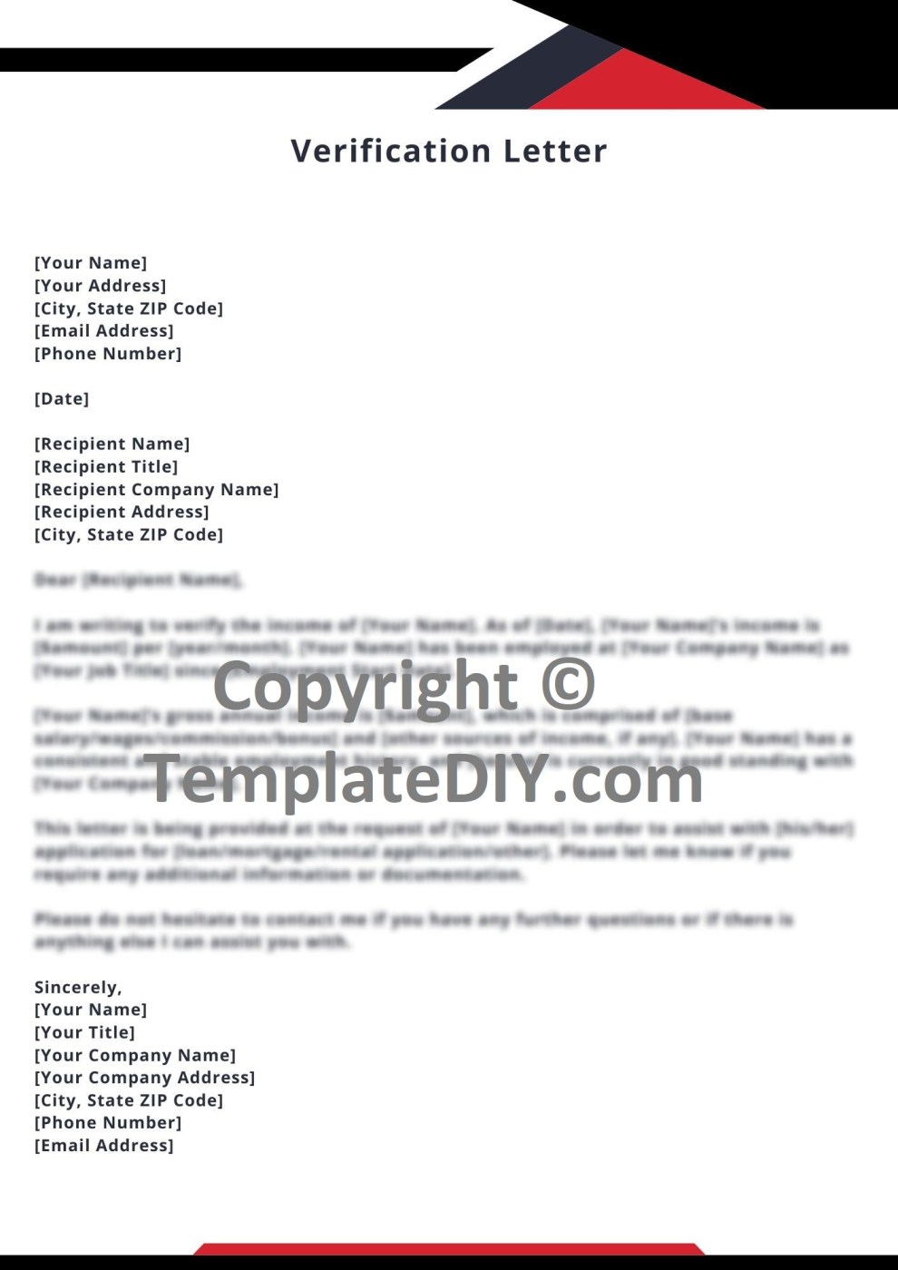 Income Verification Form Template – Ready to Use