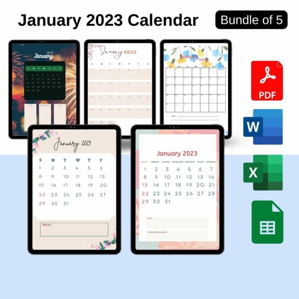 Jewish Monthly Calendar Printable Template in Pdf & Word