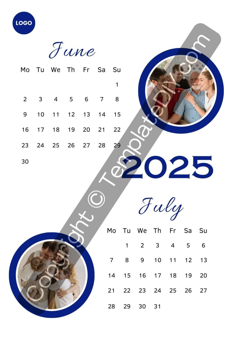 June July 2025 Calendar Printable Template PDF, Word, Excel