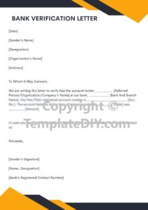 Bank Verification Letter Sample Template in Pdf and Word