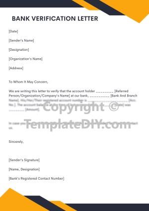Bank Verification Letter Sample Template in Pdf and Word