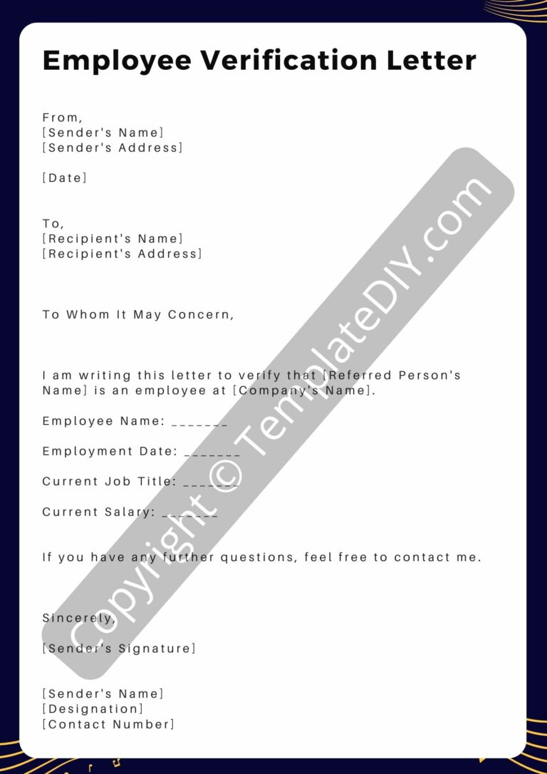 Employee Verification Letter Sample Template in Pdf, Word