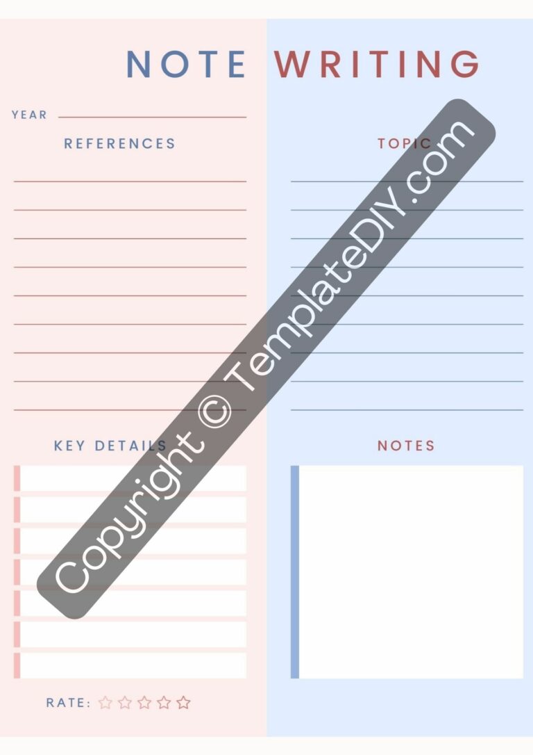 Note Writing Template Printable in PDF, Word [Editable]