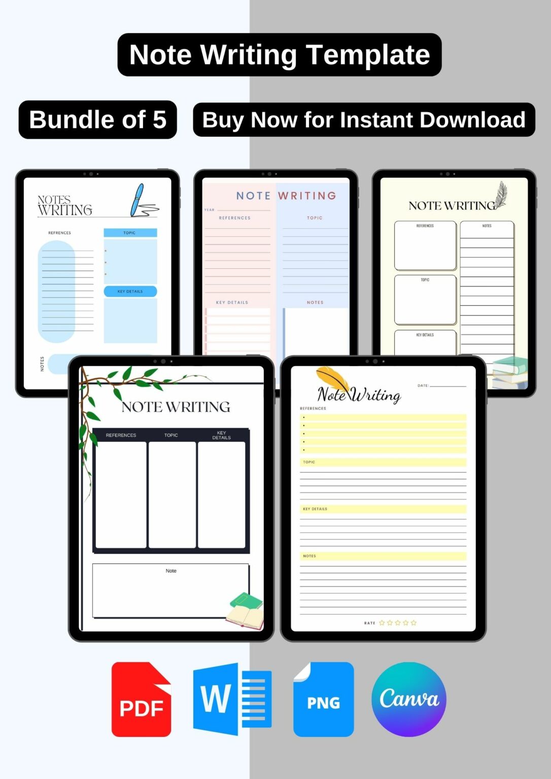 Note Writing Template Printable in PDF, Word [Editable]
