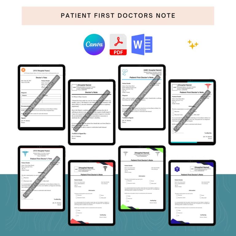 Patient First Doctor’s Note Template – Editable PDF & Word Download