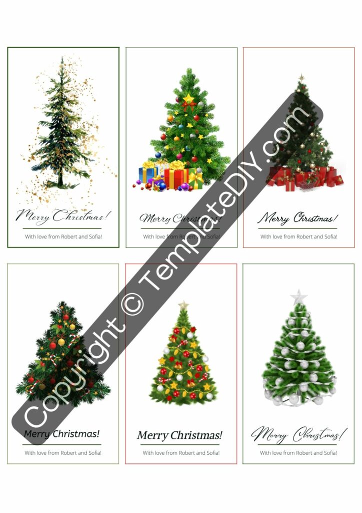 Christmas Tag Template Printable in Pdf & Word