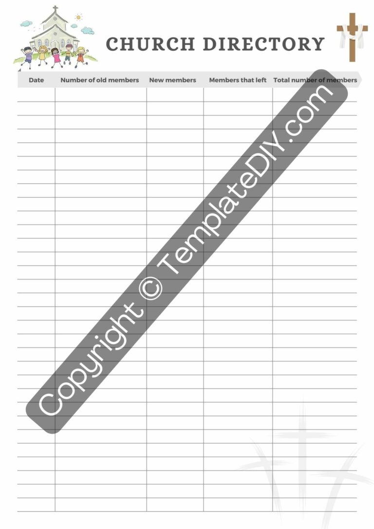 Printable Church Directory Template | PDF, Word & Excel