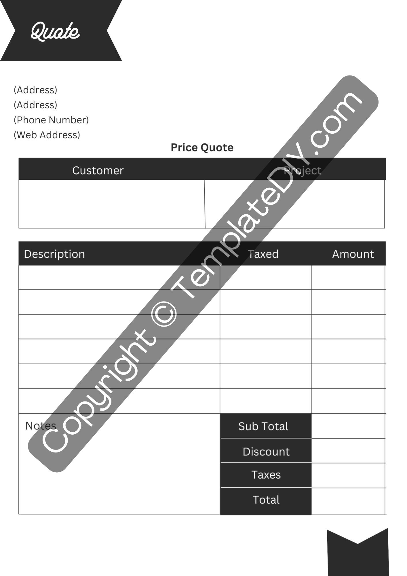 Quote Template Printable In Pdf And Word Editable