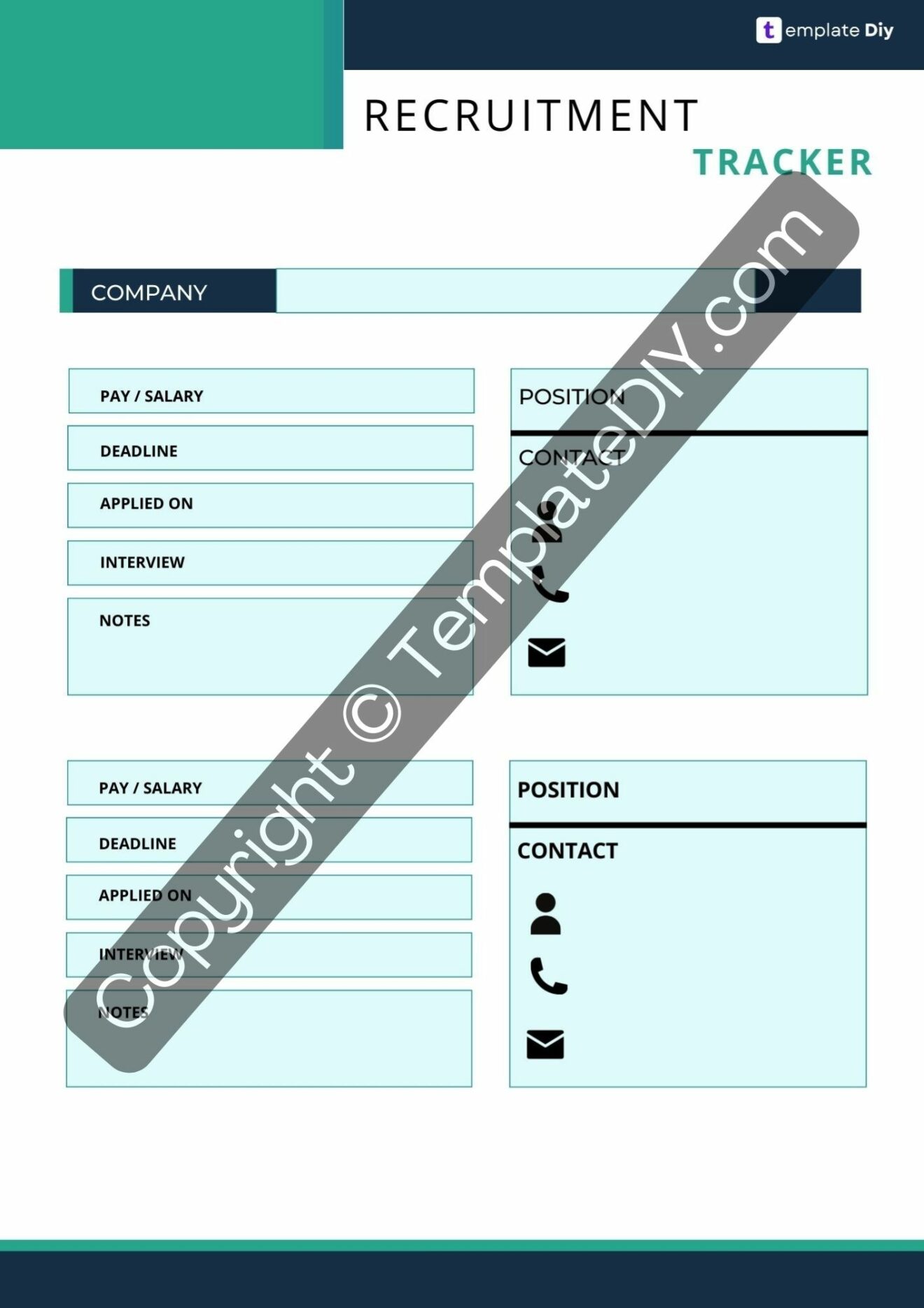 Recruitment Tracker Printable Template PDF, Word, Excel