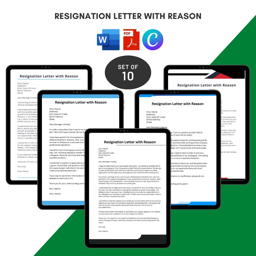 Resignation Letter With Reason Sample and Examples [Word]