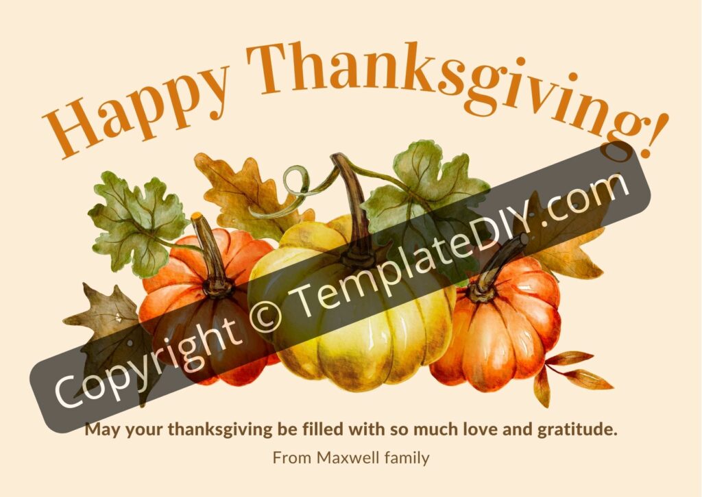 Thanksgiving Card Template Printable PDF, Word [Editable]